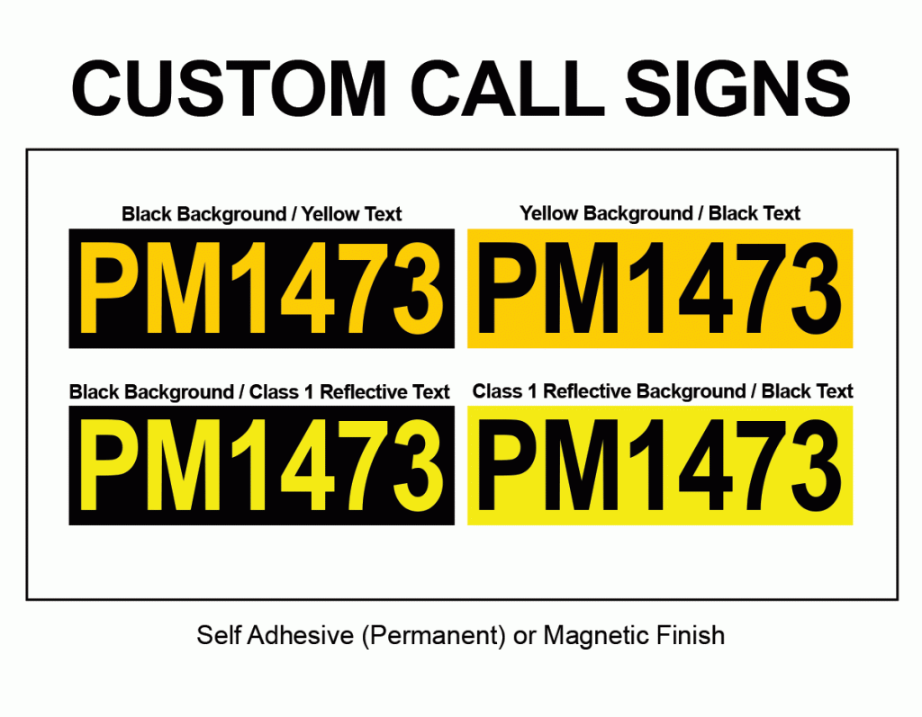 Custom UHF Call Signs/Vehicle ID Number Plates - Southern Cross ...