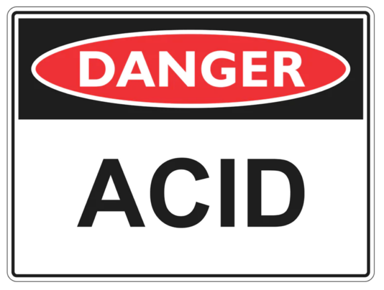Danger Safety Sign/Stickers - Acid - Southern Cross Industrial Group