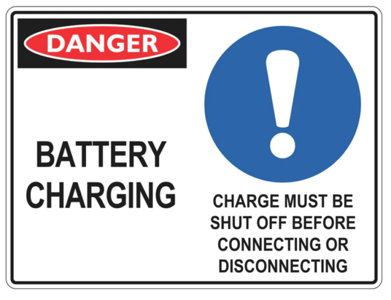 Danger Safety Sign/Stickers - Battery Charging 1 - Southern Cross ...