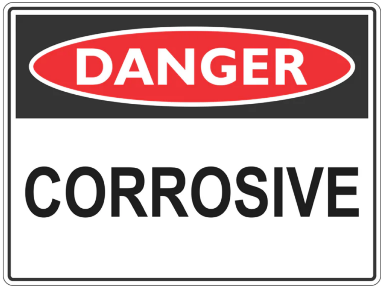 Danger Safety Sign/Stickers - Corrosive - Southern Cross Industrial Group