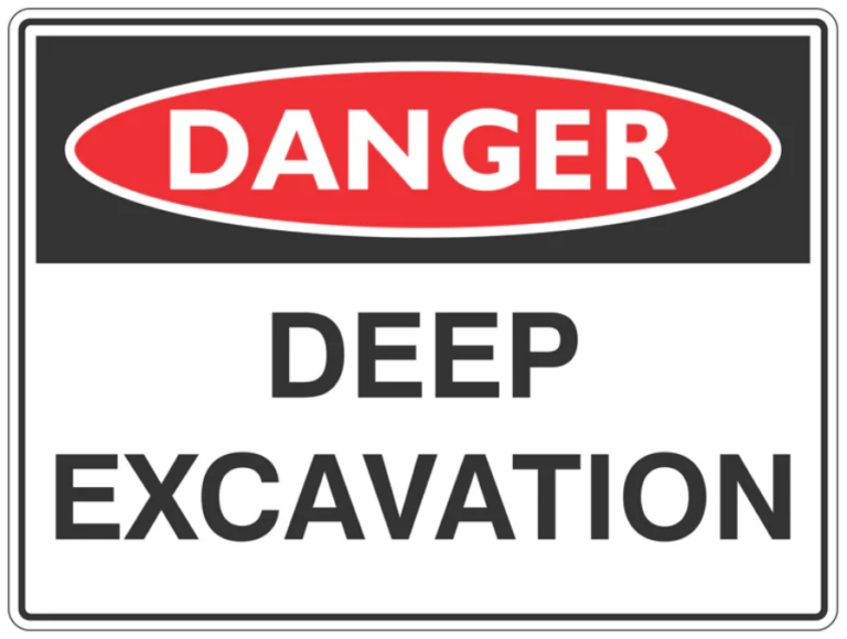 Danger Safety Sign/Stickers - Deep Excavation - Southern Cross ...