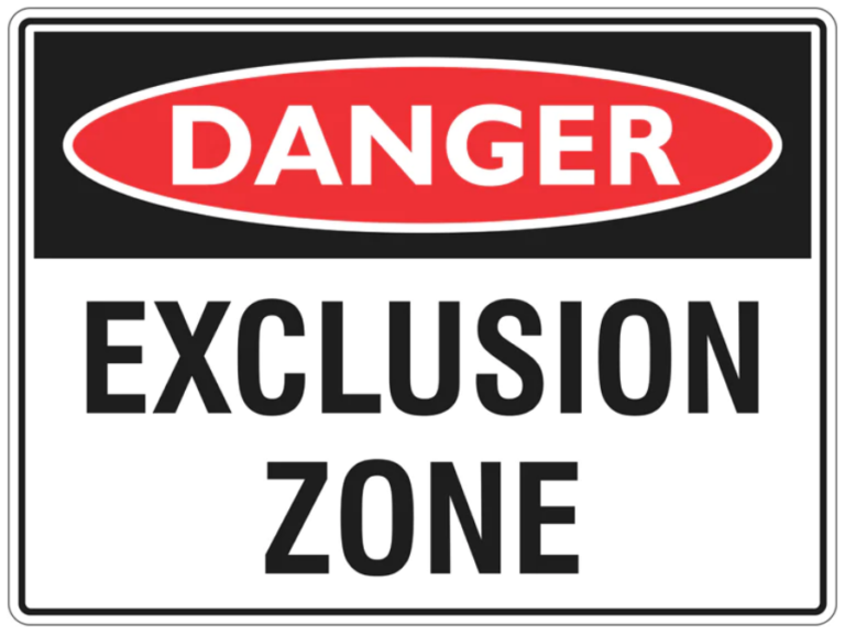 Danger Safety Sign/Stickers - Exclusion Zone - Southern Cross ...