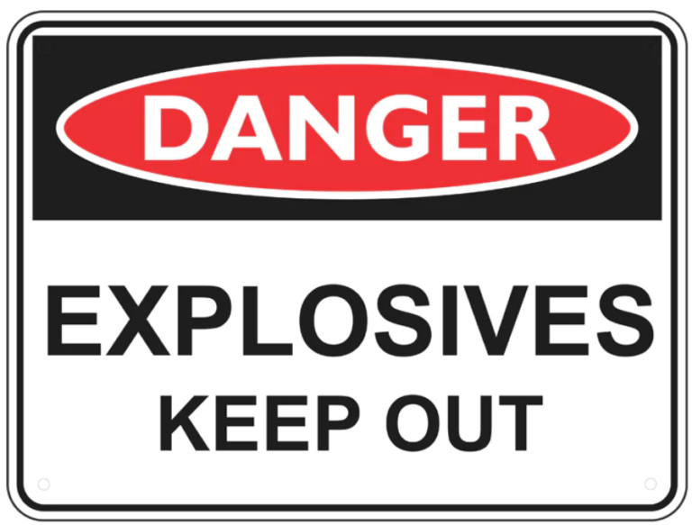 Danger Safety Sign/Stickers - Explosives Keep Out - Southern Cross ...