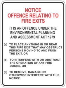 Fire Safety Sign/Stickers - Offences Relating to Fire Exits - Southern ...