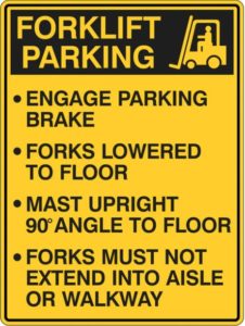 Warning Safety Sign/Stickers - Forklift Parking - Southern Cross ...