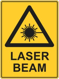 Warning Safety Sign/Stickers - Laser Beam - Southern Cross Industrial Group